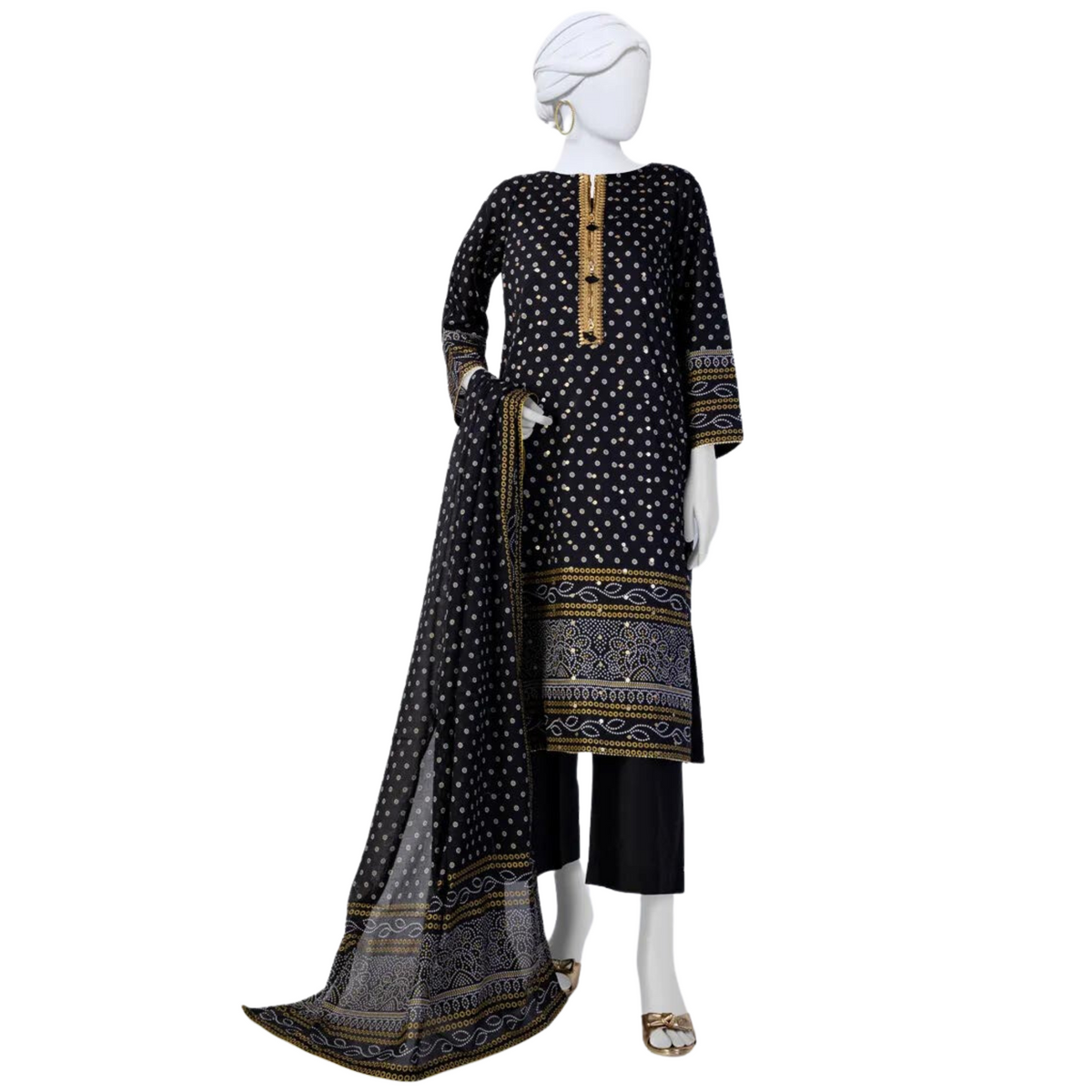 Stylish Black Lawn Suit, Hand Embellished, Action.pk – Action WebStore
