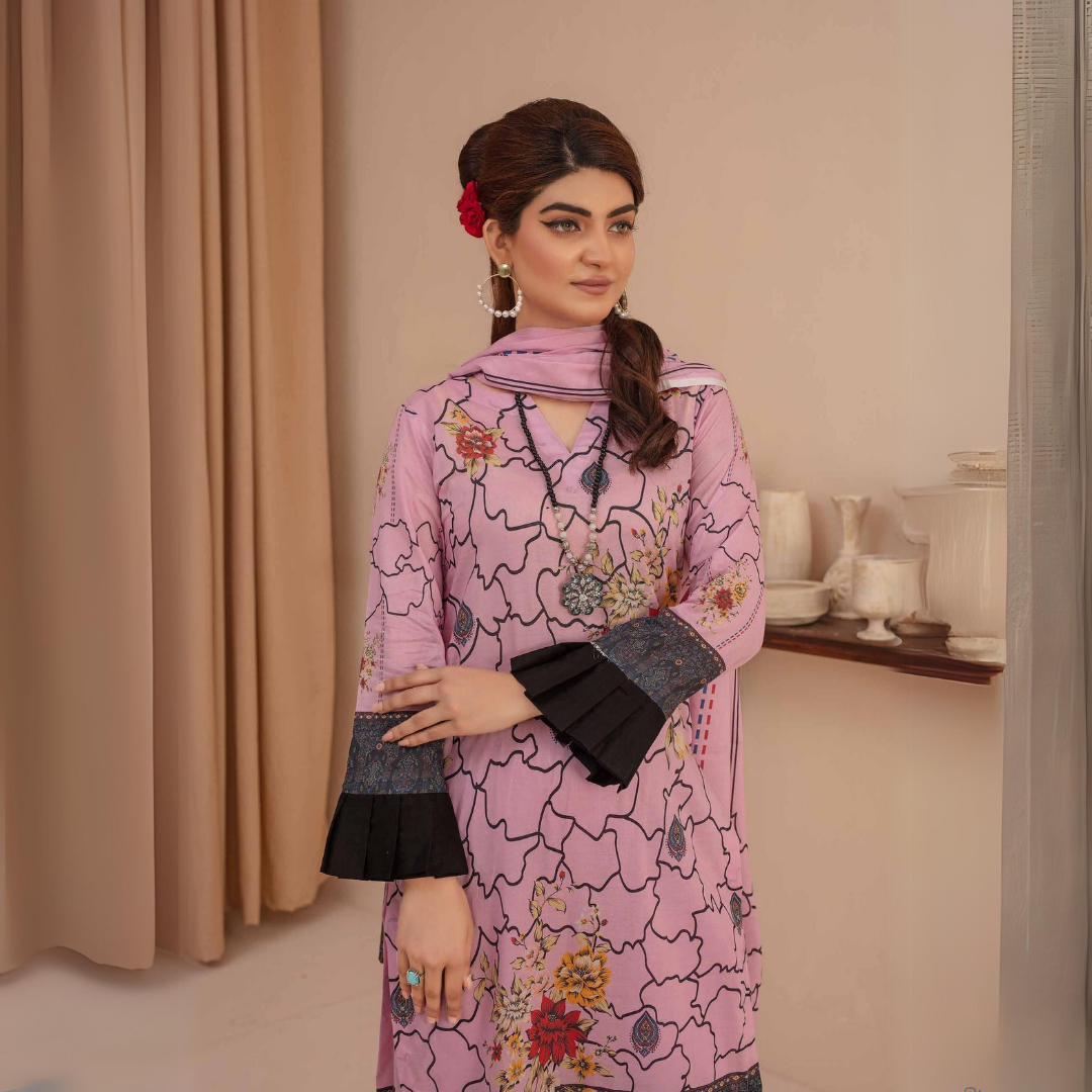 Reet Rang Lawn Suit, Chiffon Dupatta - Shop at Action.pk – Action WebStore