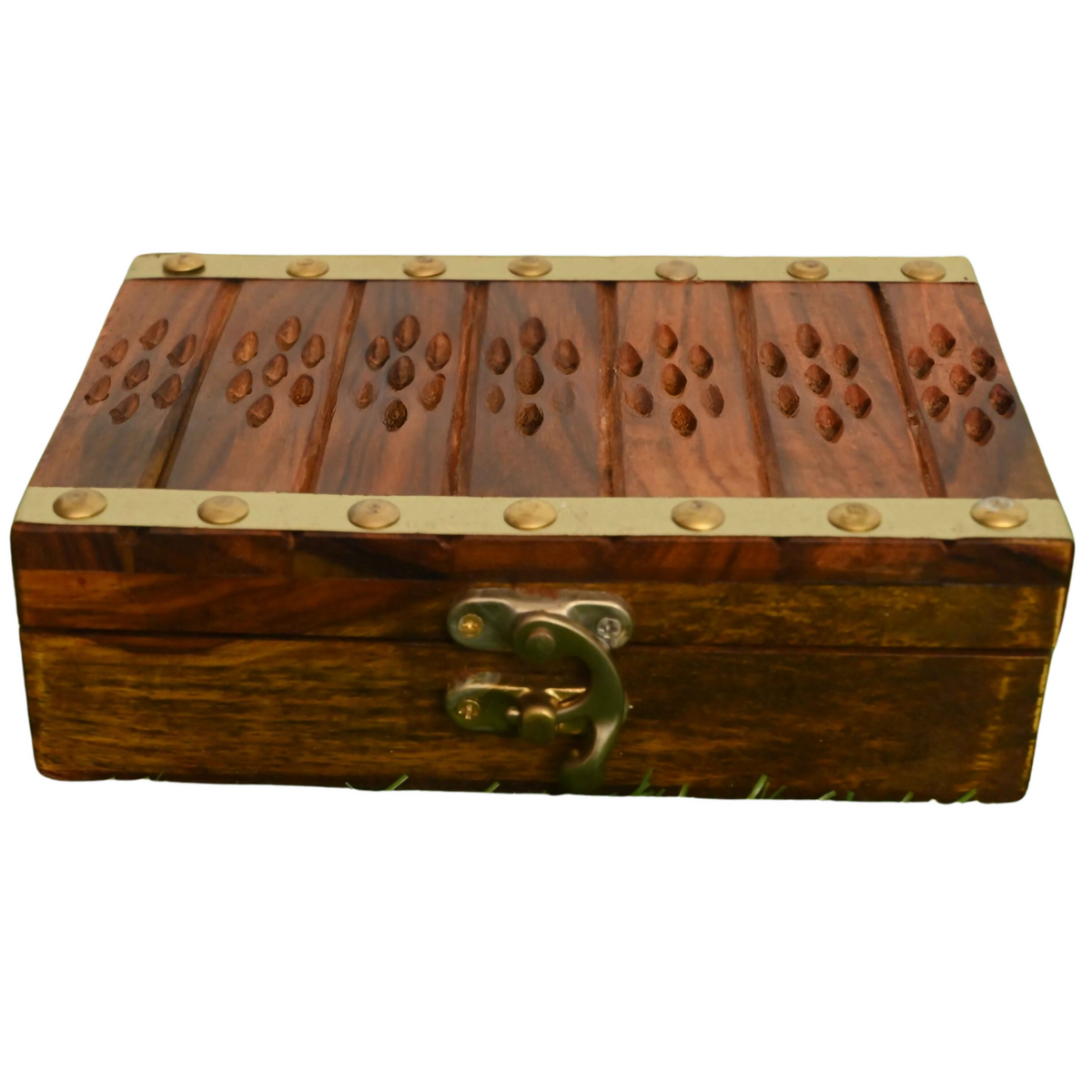 Sheesham Wood Jewelry Box with Brass Work | Available at Action.pk ...