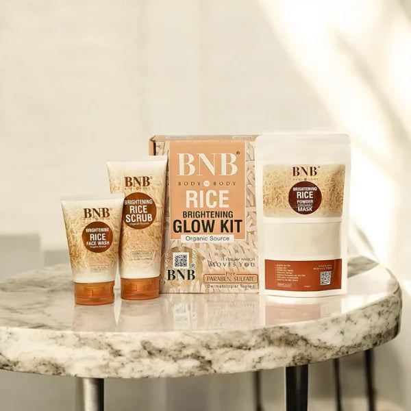 Bnb Whitening Rice Extract Bright & Glow Kit – Action WebStore