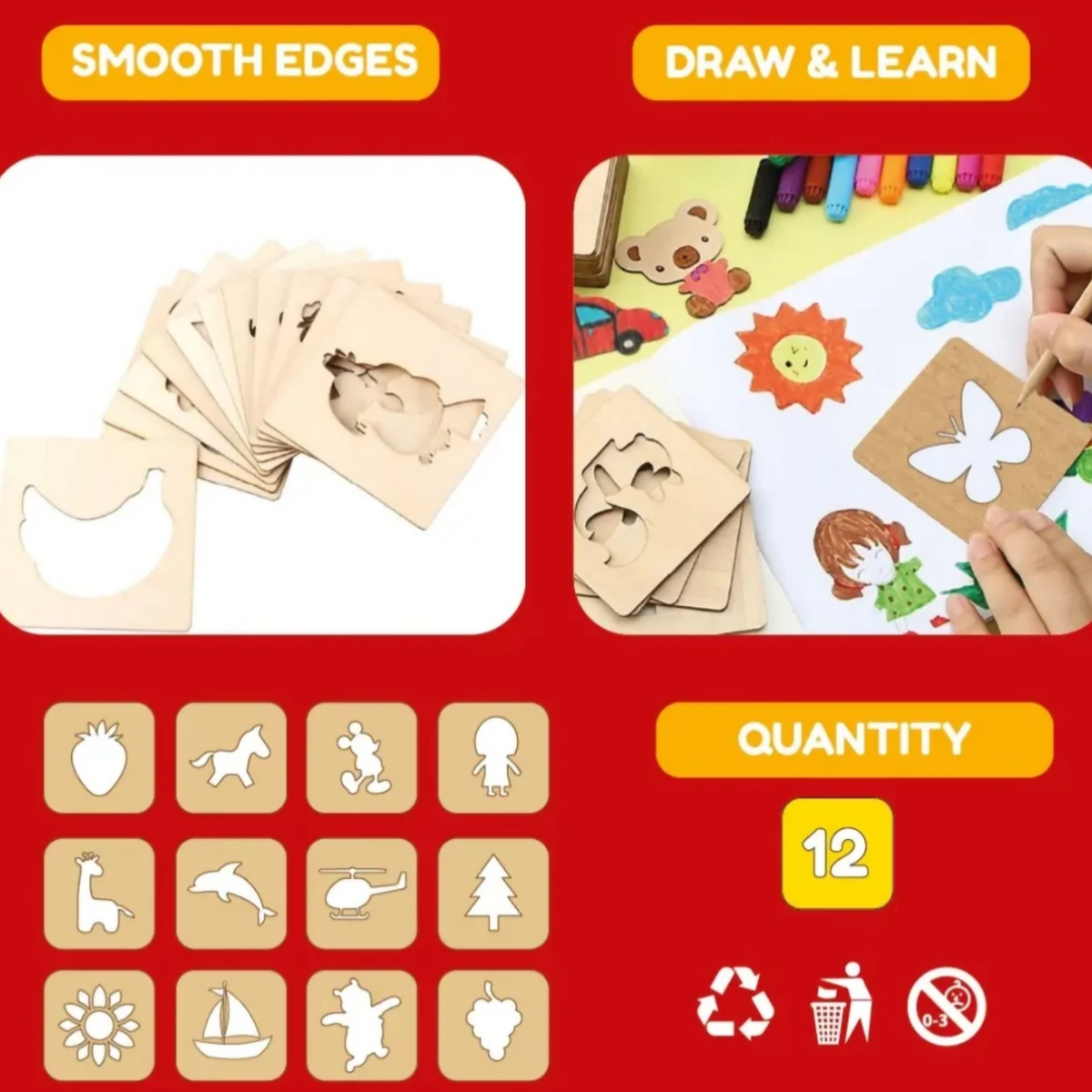 Unlock creativity with our Kids Drawing Stencils Kit - Puzzle Play ...