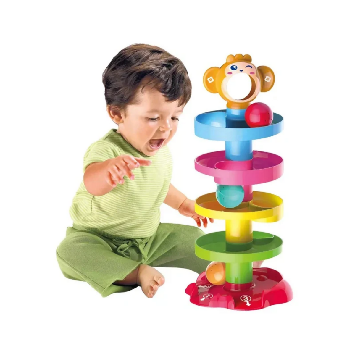 Colorful Ball Tower with Spinning Activity Balls – Action WebStore
