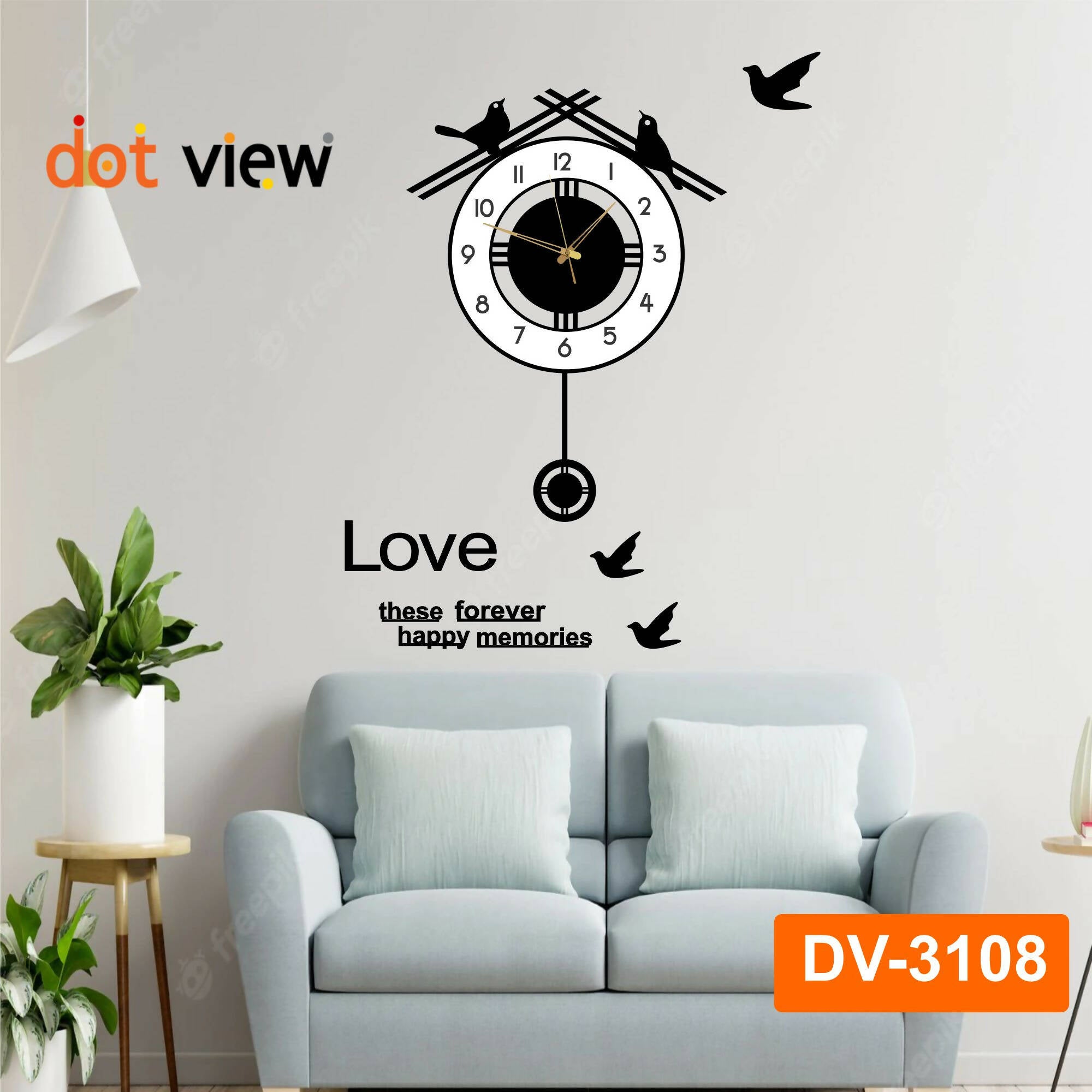 Round Pendulum Wooden Wall Clock - Elegant Interior Decoration Item ...