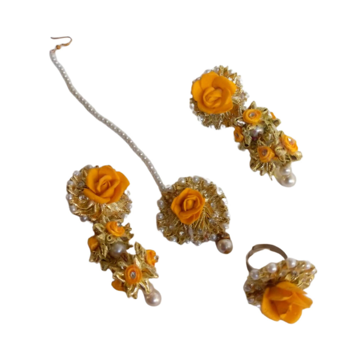 Traditional Elegance, Gota Flower Jewelry Set - Adjustable – Action ...